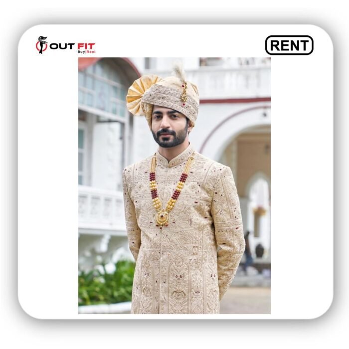 Rent Golden Sherwani for Grooms For Your Wedding Day