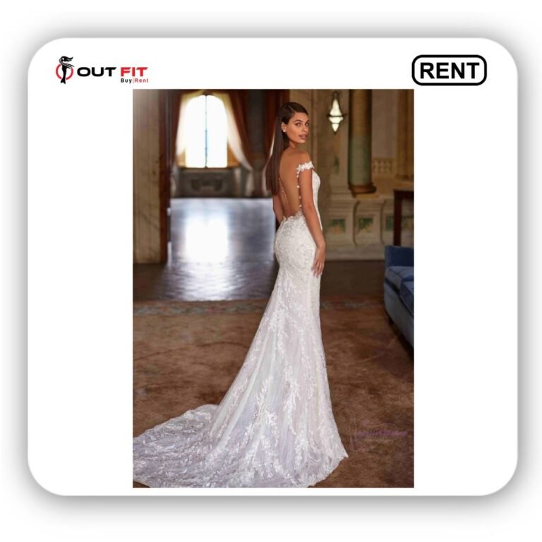 Rent Dream Sparkling White Mermaid Wedding Dress in Bangalore
