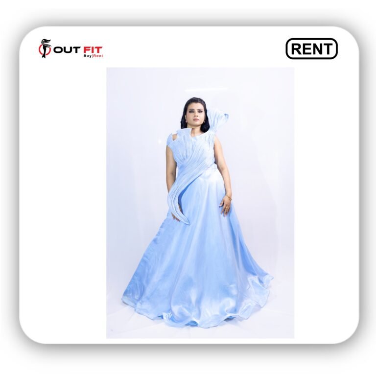 Light Blue Designer Gown for Wedding On Rent in Bangalore